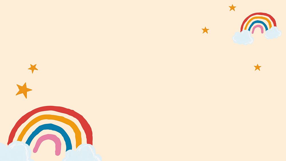 Cute rainbow frame beige background | Free Photo - rawpixel