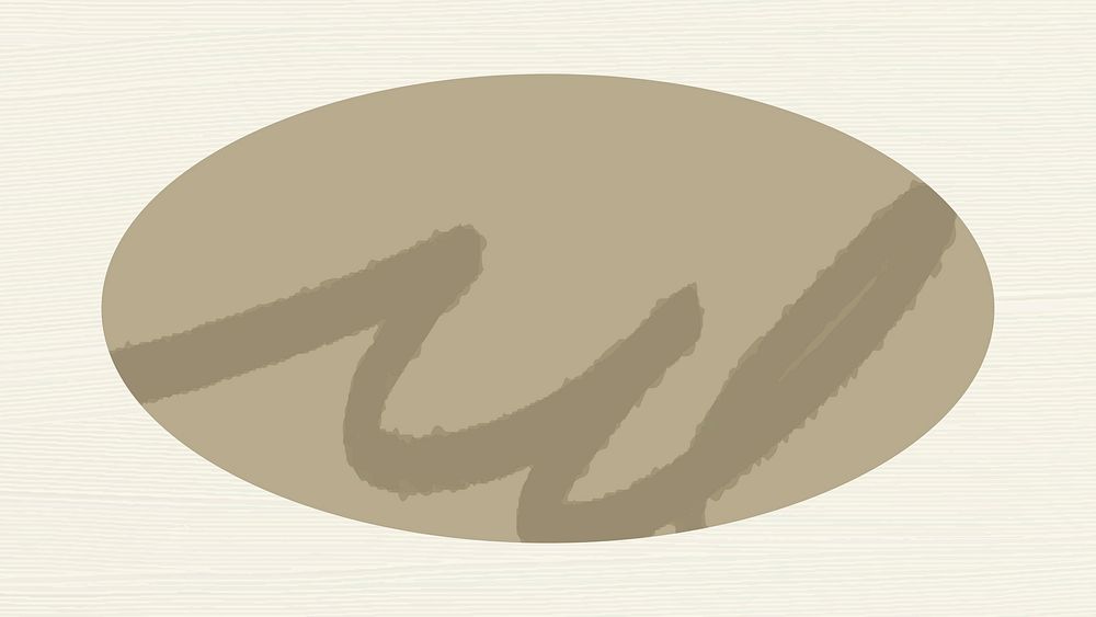 Ellipse sticker geometric shape, brown | Premium Vector - rawpixel