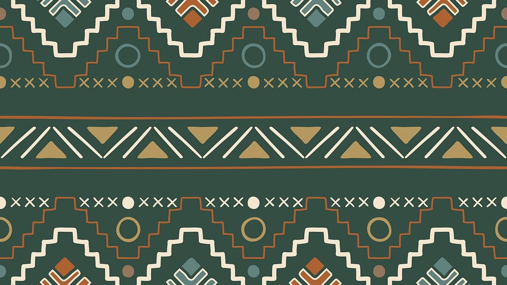 Aesthetic desktop wallpaper, tribal aztec | Premium Vector - rawpixel