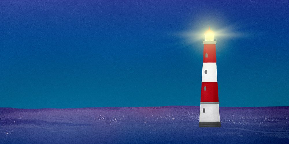 Lighthouse aesthetic background, nature illustration | Premium Photo ...