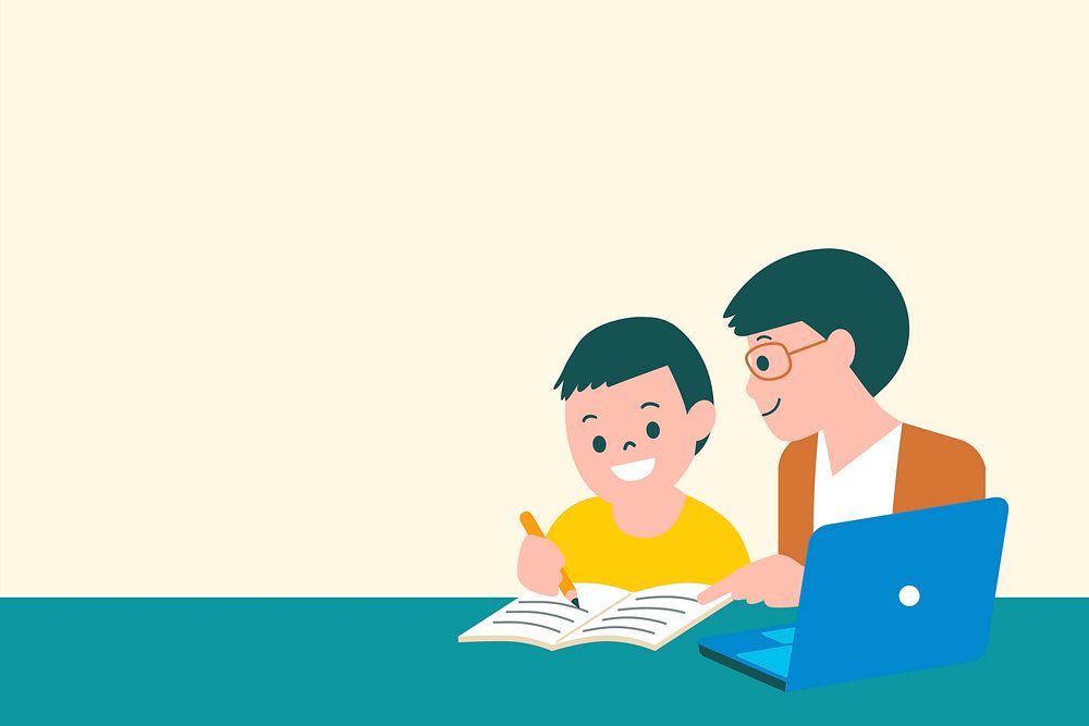 Online class background boy studying | Free Photo Illustration - rawpixel