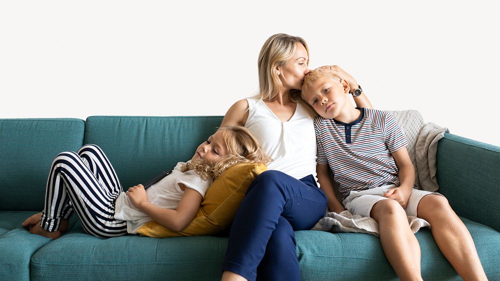 Mother and kids photo white | Free Photo - rawpixel