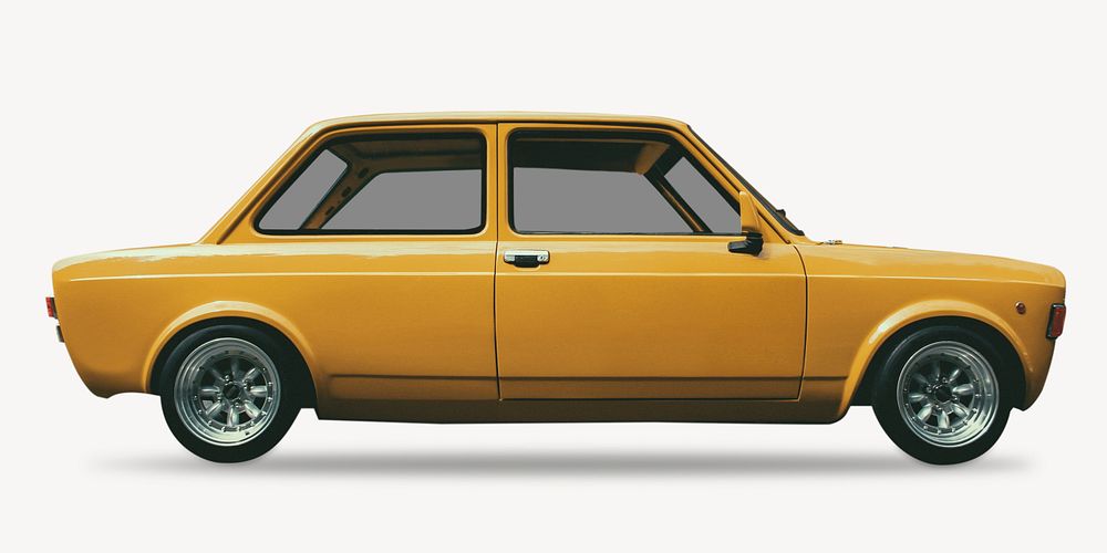 Vintage yellow car collage element | Premium PSD - rawpixel