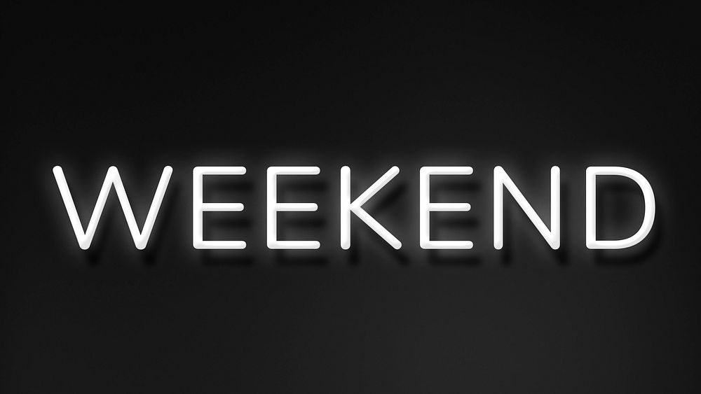 WEEKEND neon word typography on a black | Free Photo - rawpixel