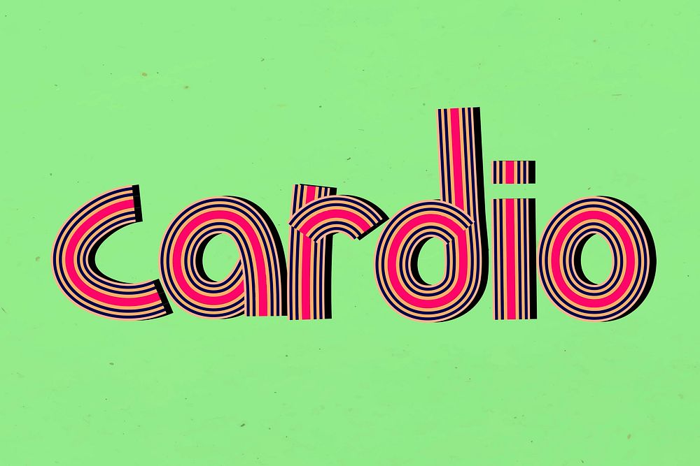 Retro cardio text lettering psd | Premium PSD - rawpixel