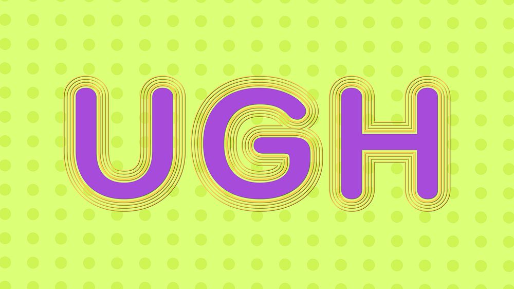 Ugh funky offset stroke lettering | Free Photo - rawpixel