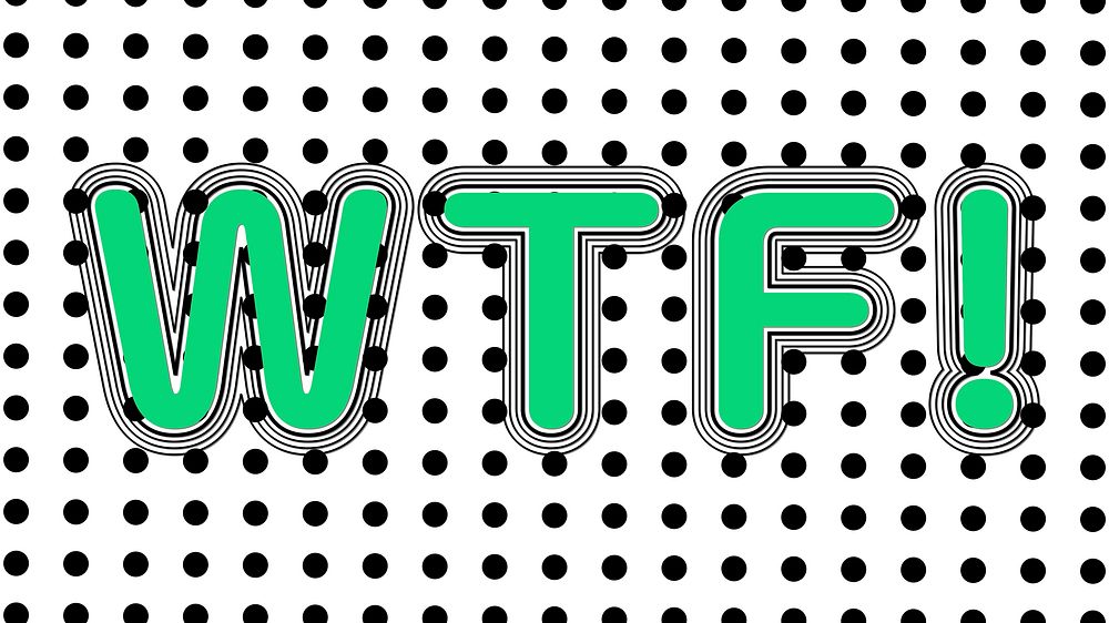 Wtf funky offset stroke typography | Free Photo - rawpixel