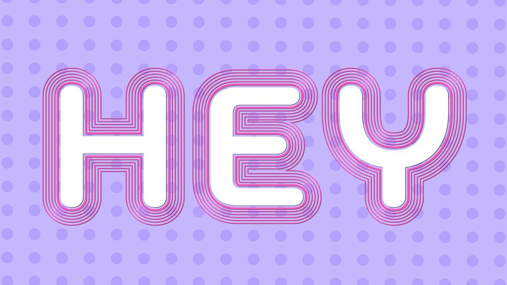 Hey message funky offset typography | Free Photo - rawpixel