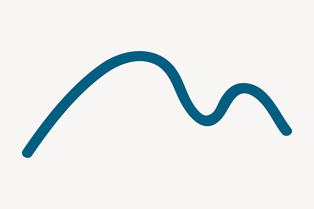 Blue squiggle collage element, minimal | Premium Vector - rawpixel
