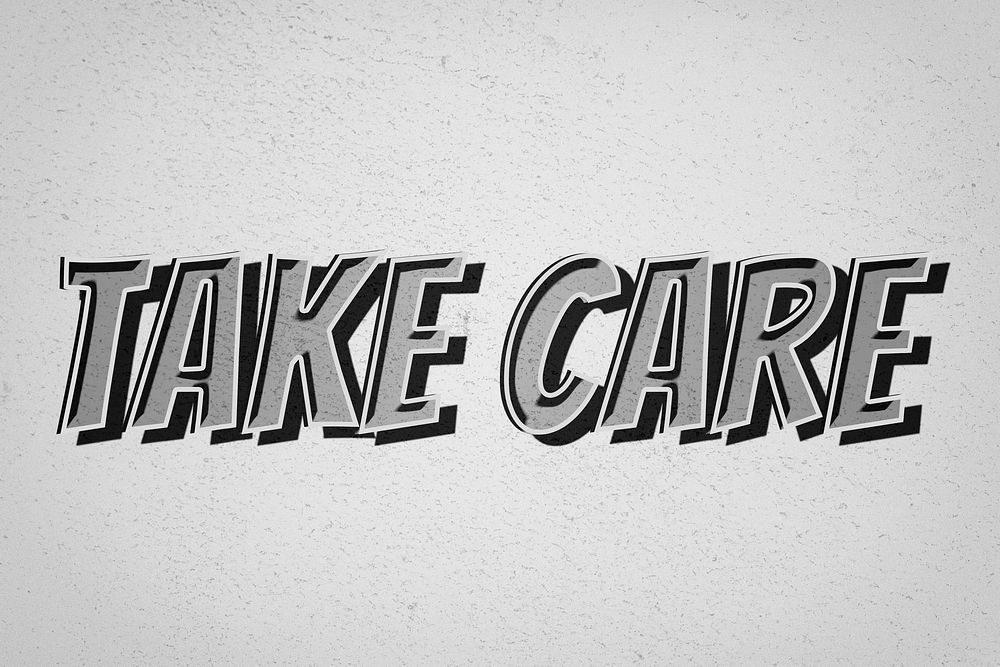 Take care word comic font | Free Photo - rawpixel