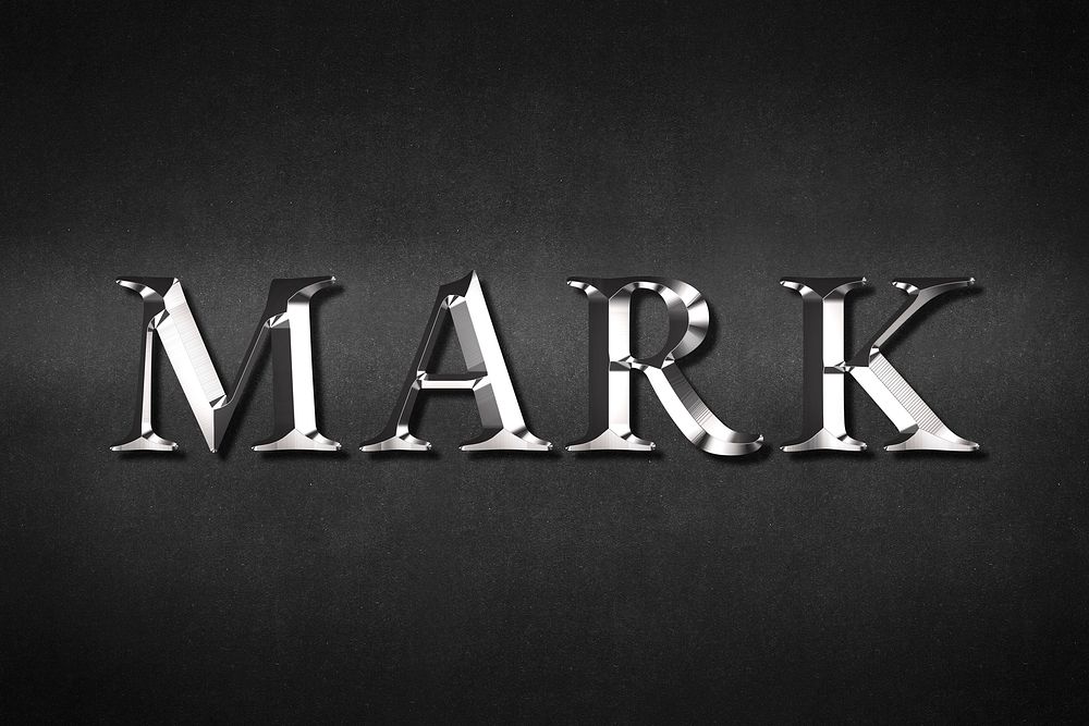 Mark typography silver metallic effect | Free Photo - rawpixel