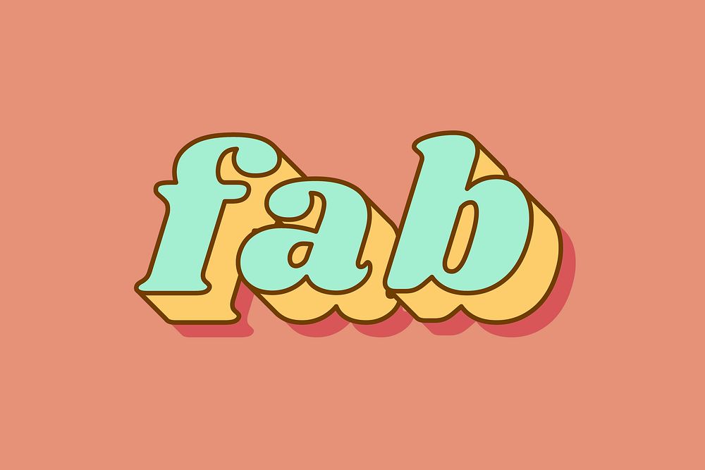 Fab retro 3D typography bold | Free Photo - rawpixel