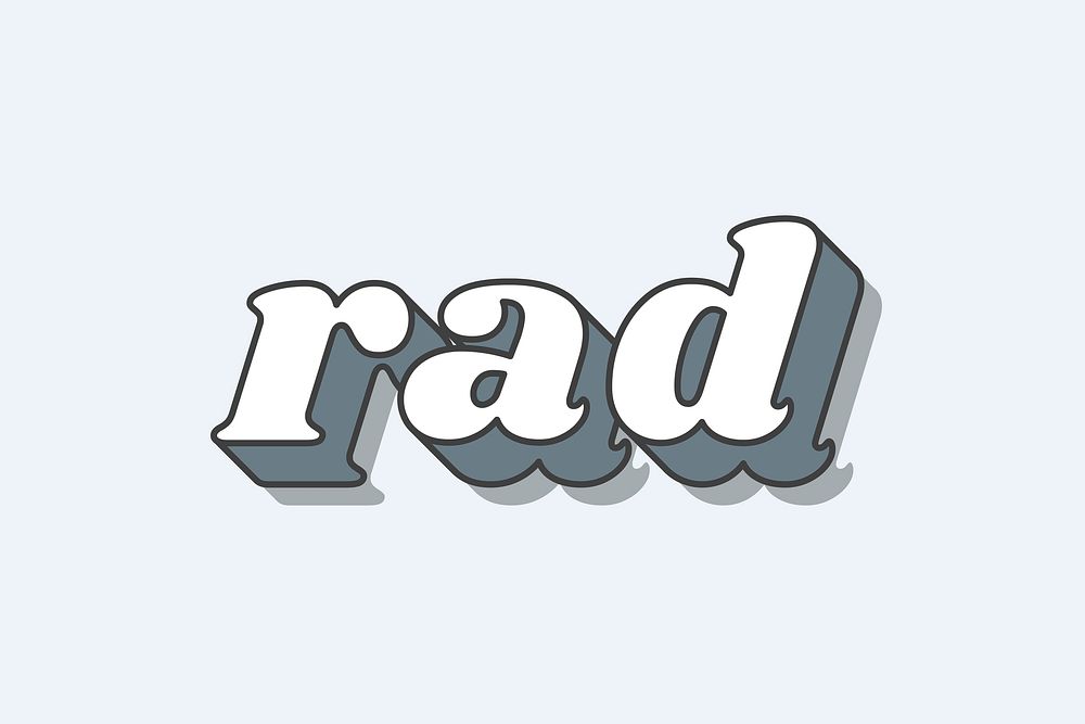 Rad word retro typography vector | Premium Vector - rawpixel