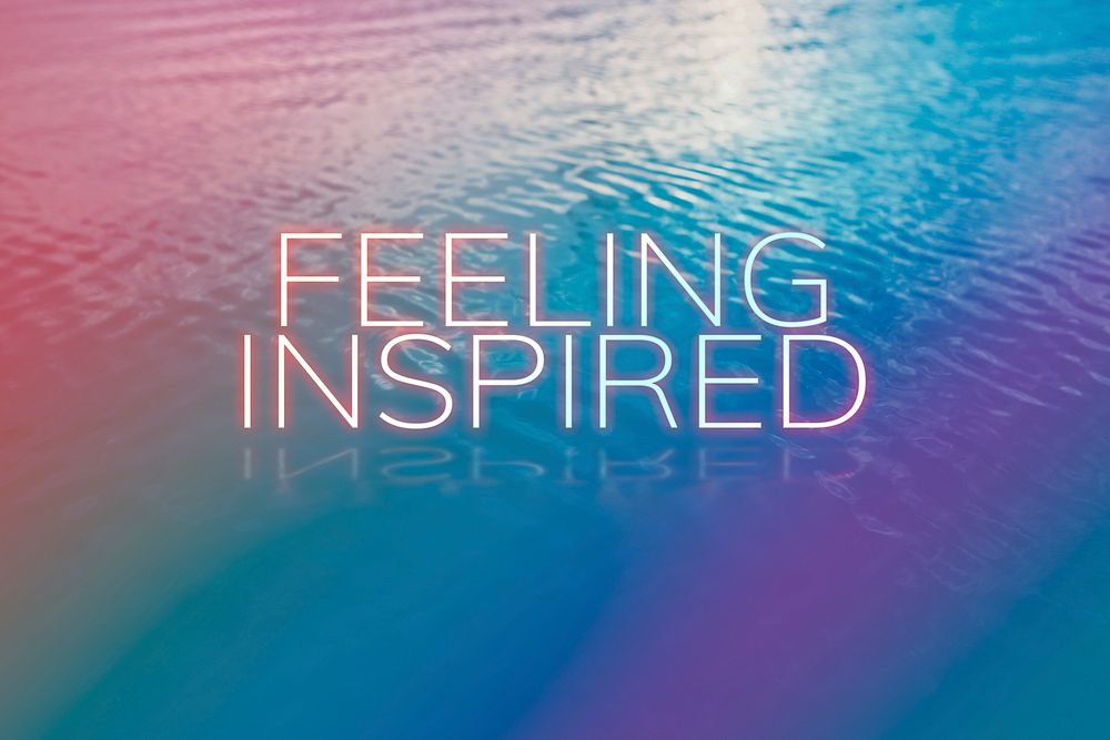 Feeling inspired text neon typography | Free Photo - rawpixel