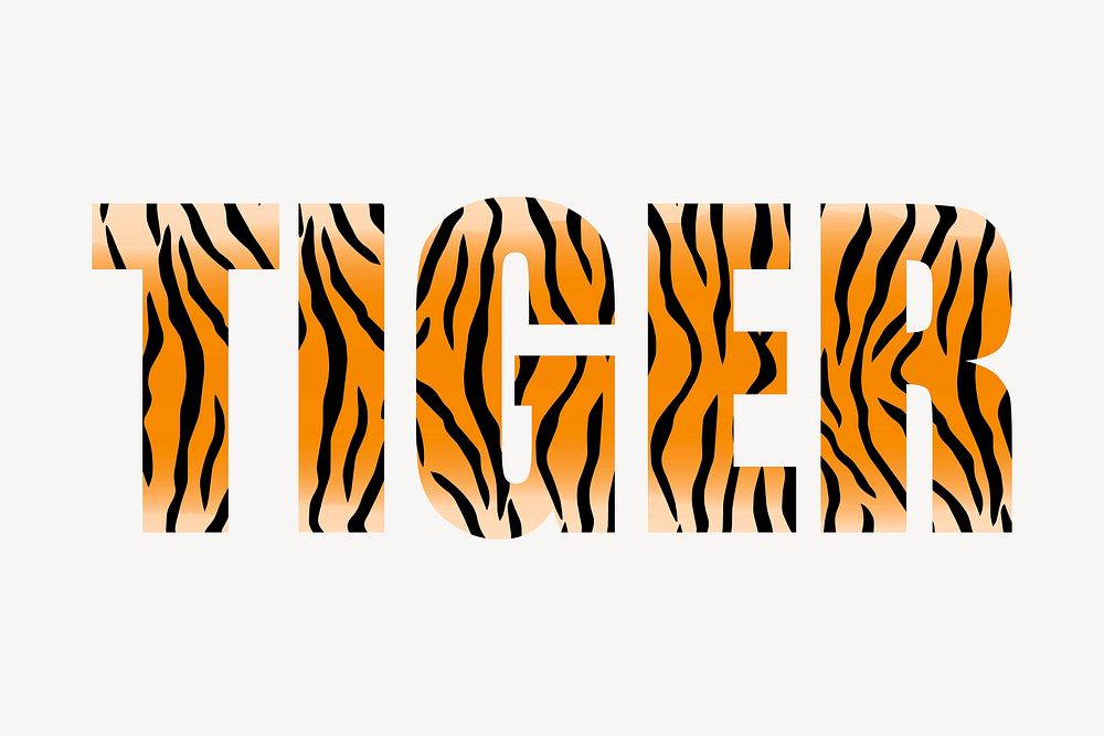 Tiger word collage element vector. | Free Vector - rawpixel