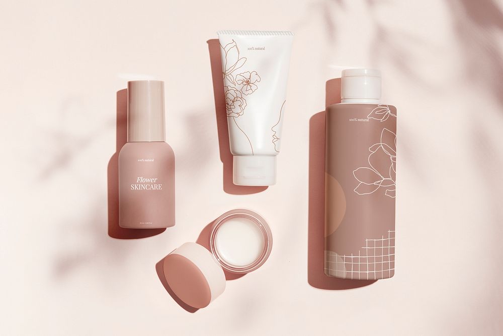 Pastel beauty product set, skincare | Premium Photo - rawpixel