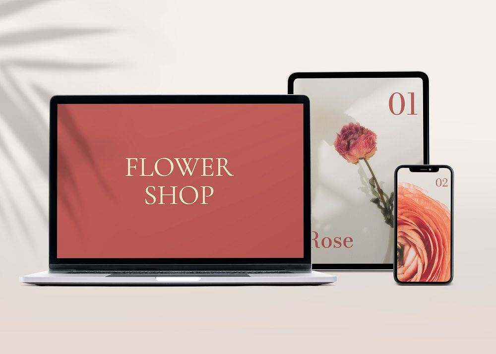 Flower shop screen digital devices, | Free Photo - rawpixel
