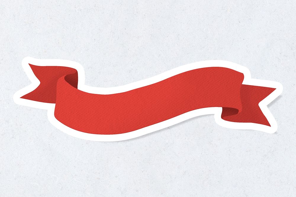 Red paper ribbon banner design | Premium PSD - rawpixel