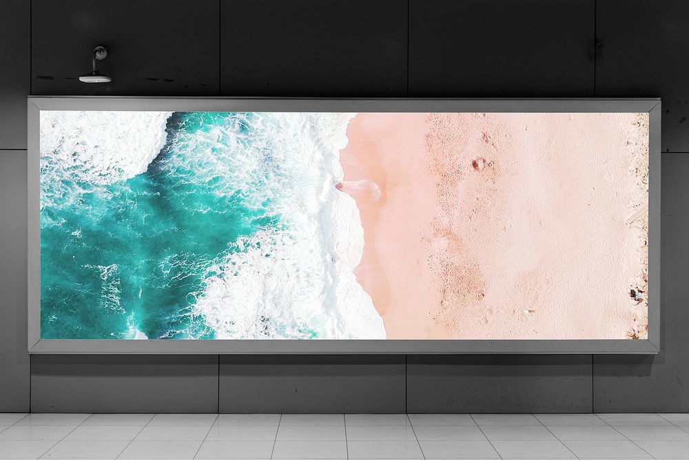 Billboard beach photo, public advertising | Free Photo - rawpixel