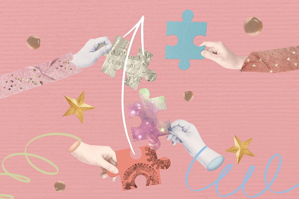 Teamwork aesthetic background, business solution | Premium Photo ...