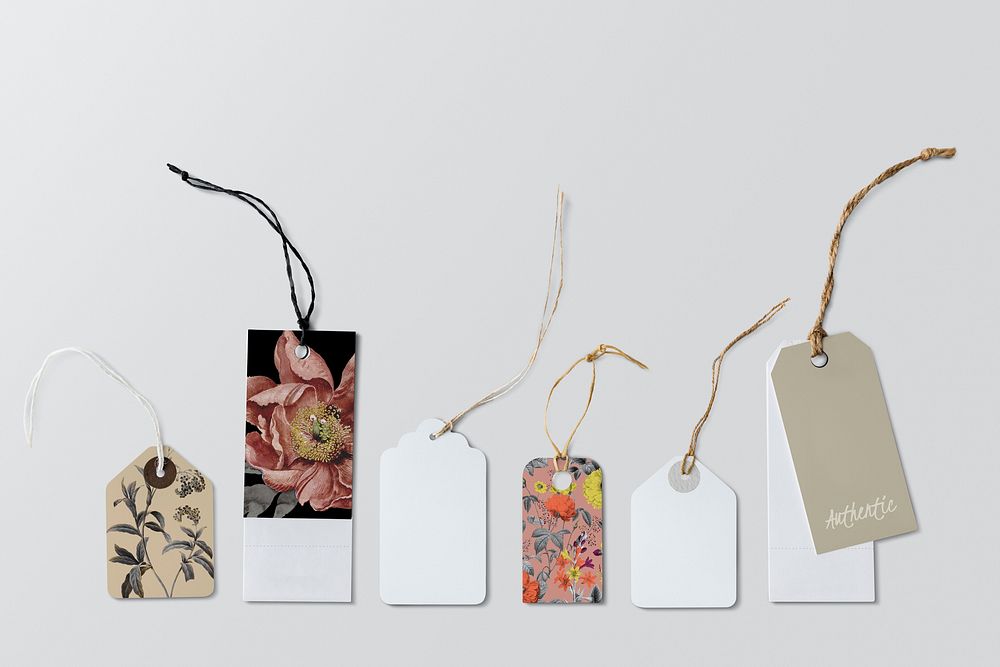 Floral price tag set, flat | Premium Photo - rawpixel