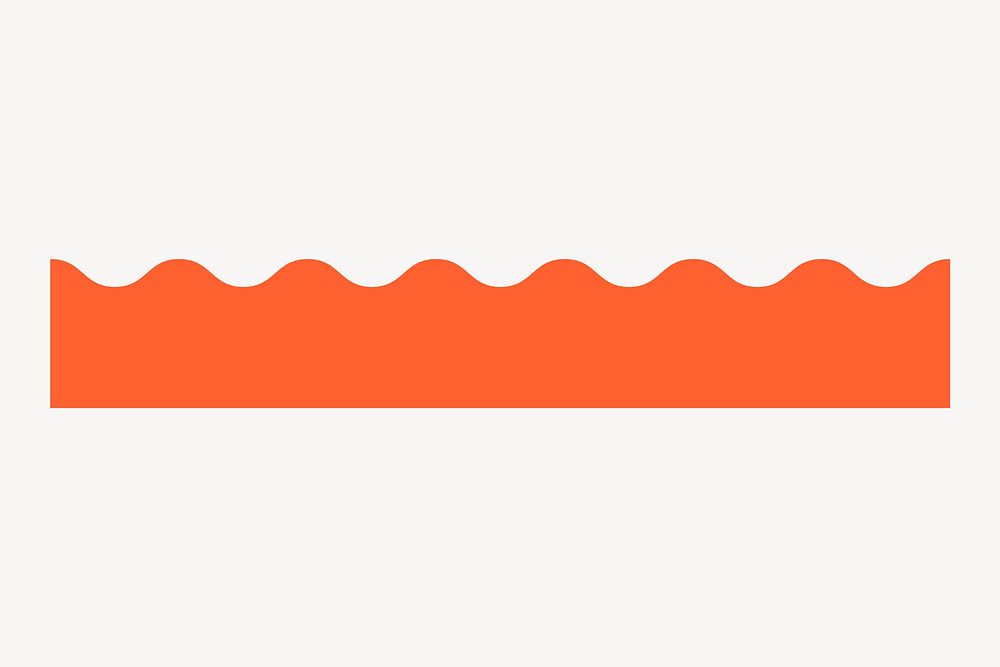 Wavy orange divider, geometric border | Premium PSD - rawpixel