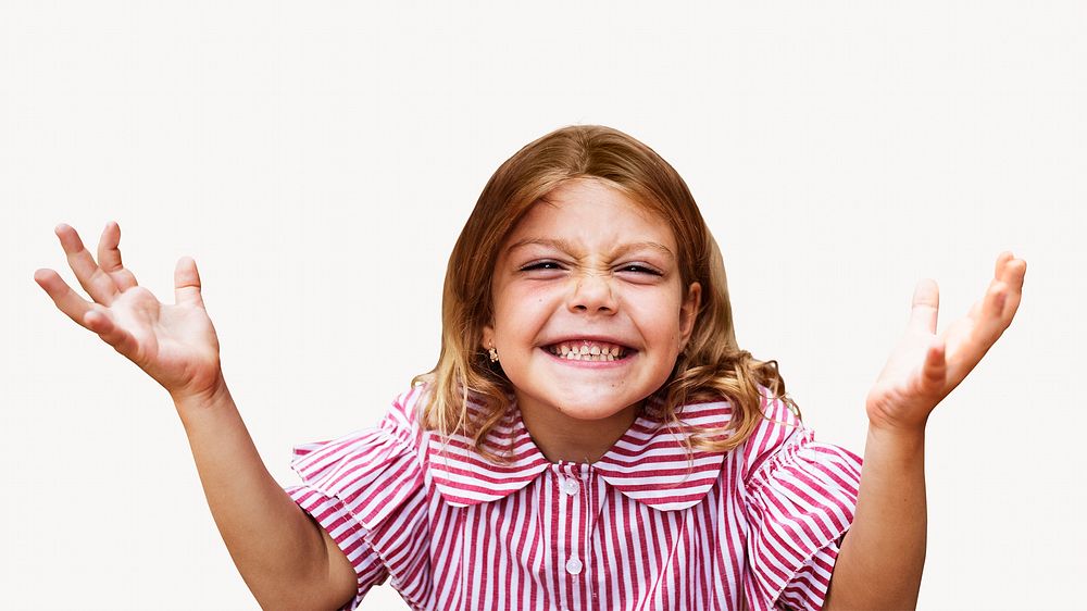 Happy girl open hand gesture | Free Photo - rawpixel