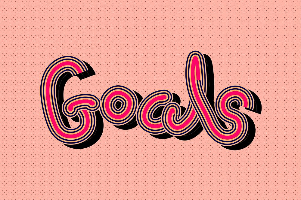 Goals typography with pink wallpaper | Free Photo - rawpixel