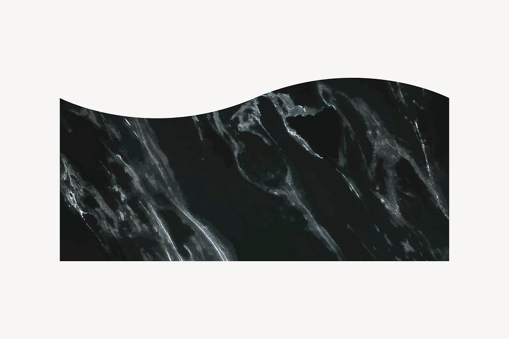 Black marble banner, shape collage | PSD - rawpixel