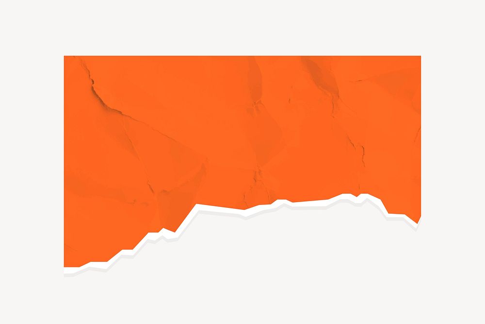Crumpled torn orange paper element | Free Vector - rawpixel