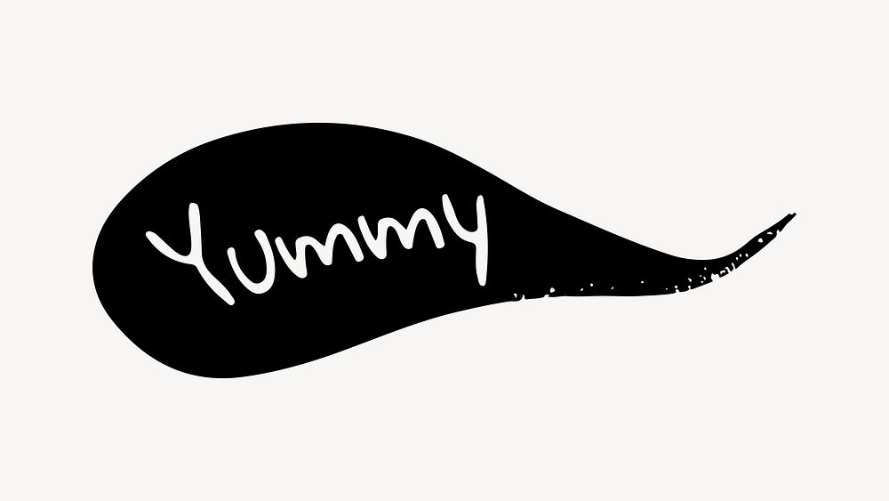 Yummy word, speech bubble, design | Premium Vector - rawpixel