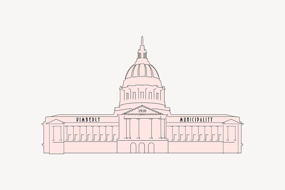 Municipality building clipart, illustration vector. | Free Vector ...