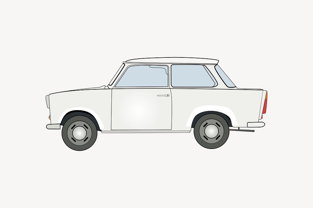 White car clipart, illustration psd | Free PSD - rawpixel