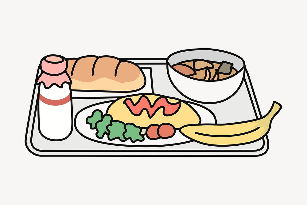 Food tray clipart illustration psd | Free PSD - rawpixel