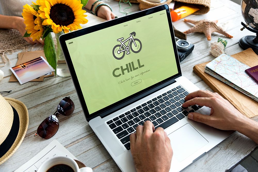 Relaxed workspace with laptop. | Free Photo - rawpixel