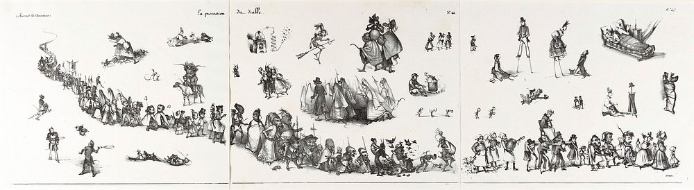 three lithographs depicting procession various | Free Photo - rawpixel