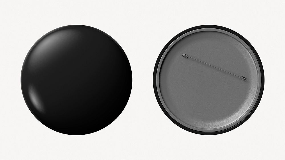 Black pin badge, stationery design | Free Photo - rawpixel