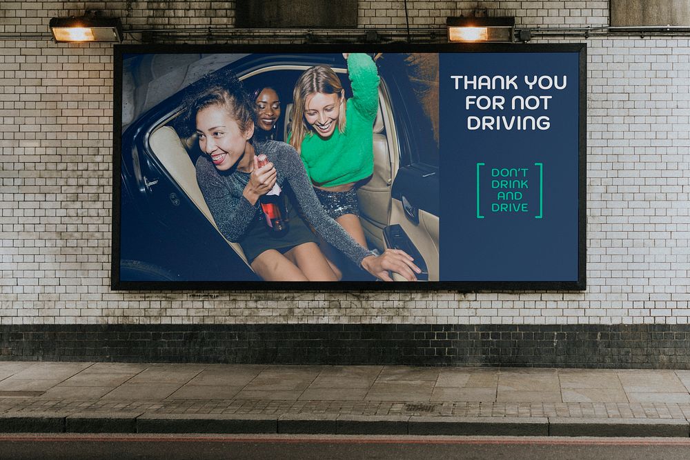 Drunk driving prevention campaign billboard, | Free Photo - rawpixel