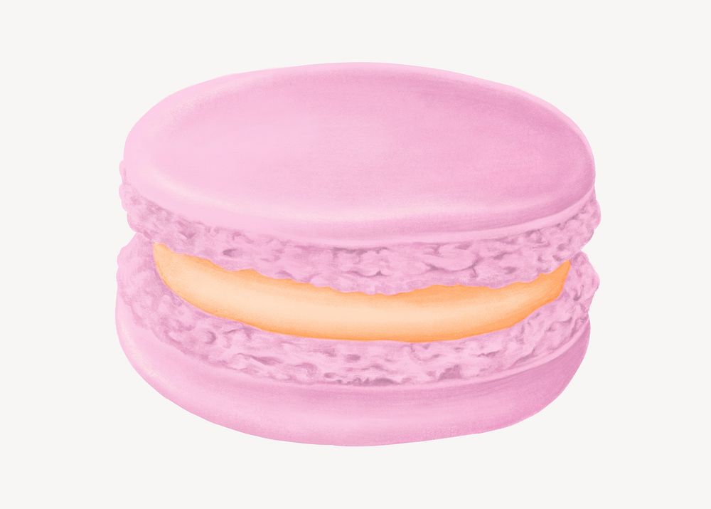 Pink strawberry macaroon, cute dessert | Free Photo Illustration - rawpixel