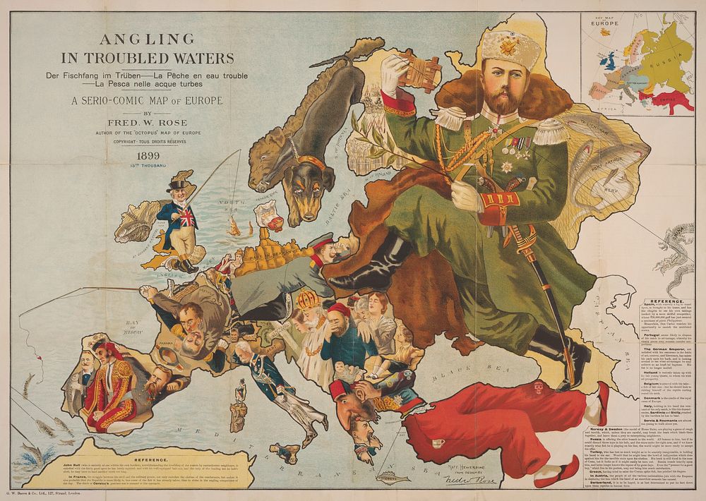 elaborate satirical map reflecting European | Free Photo Illustration ...
