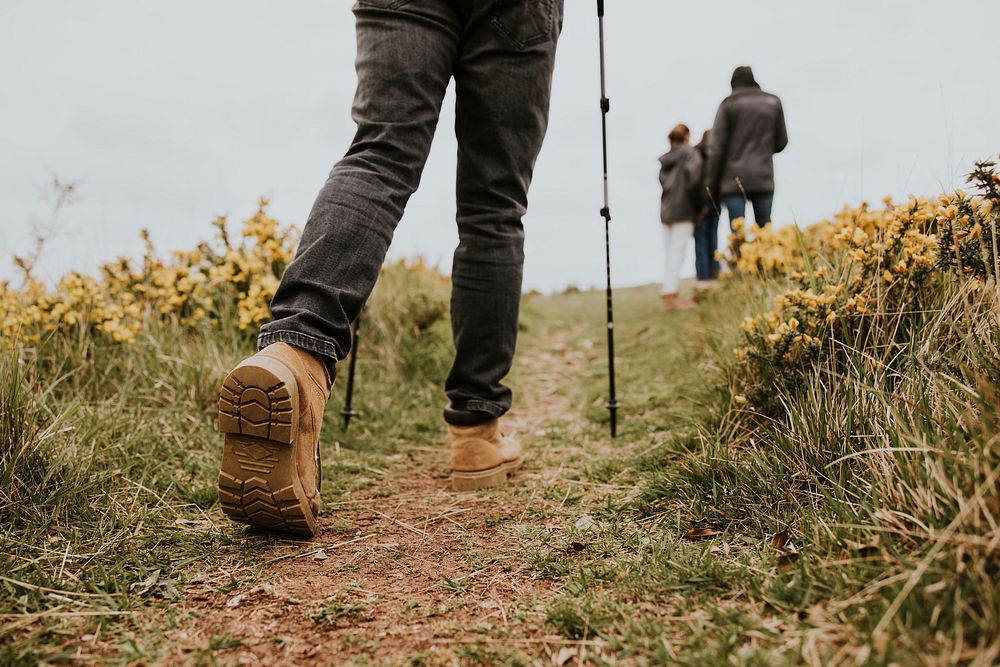 Hiking boots closeup, man trekking | Premium Photo - rawpixel