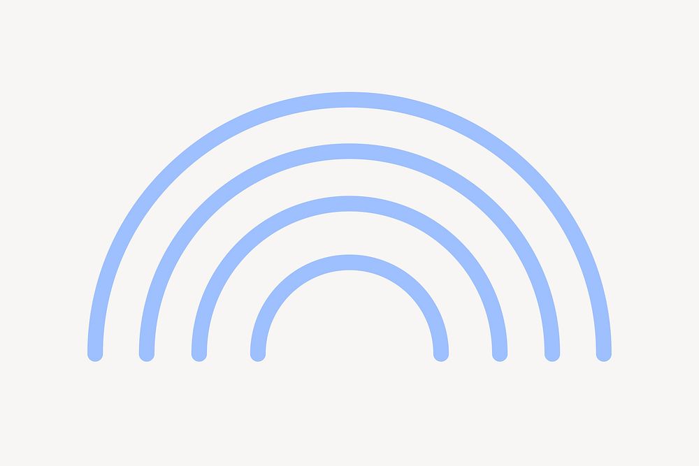 Blue rainbow semi-circle, cute geometric | Premium Vector - rawpixel