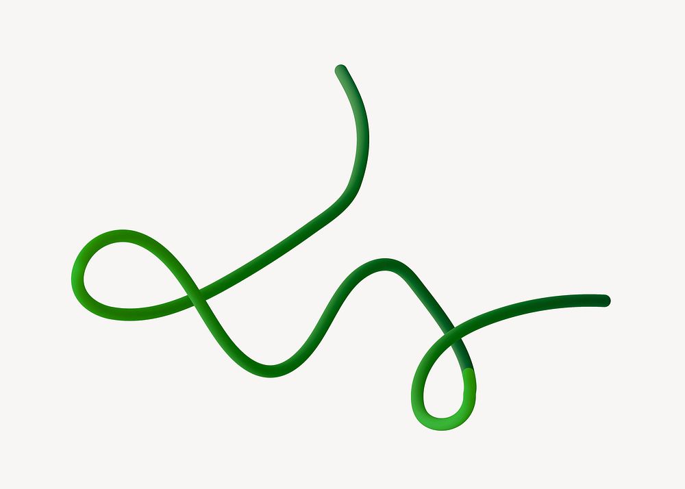 3D green squiggle shape vector | Premium Vector - rawpixel