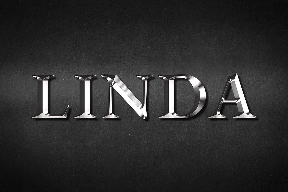 Linda typography silver metallic effect | Free Photo - rawpixel
