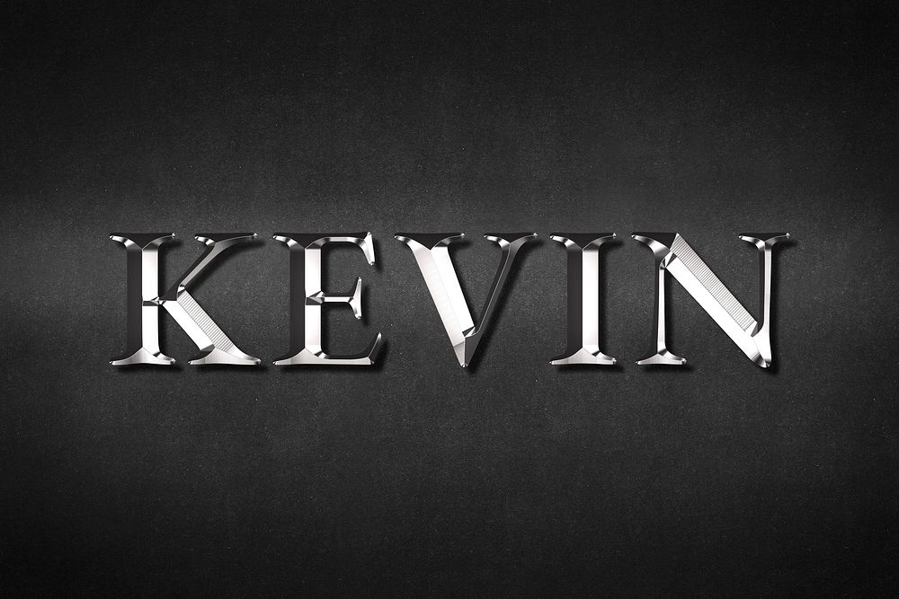 Kevin typography silver metallic effect | Free Photo - rawpixel