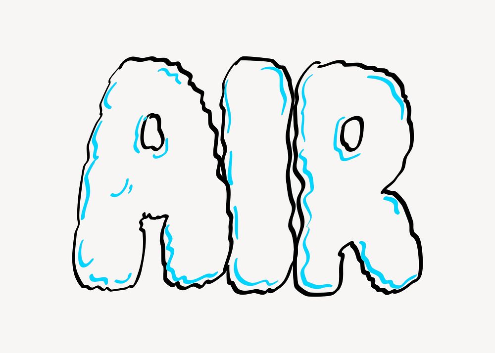 Air word clipart illustration psd | Free PSD - rawpixel