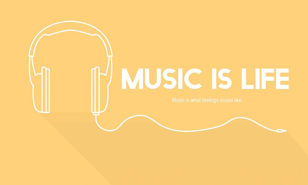 Listening to music headphones graphic | Free Photo - rawpixel