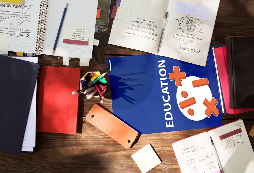 Aerial view mathematics solution lessons | Free Photo - rawpixel