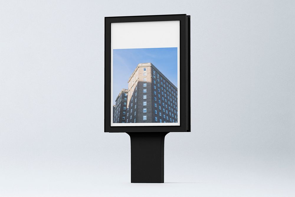 3D bus stop ad sign, | Free Photo - rawpixel
