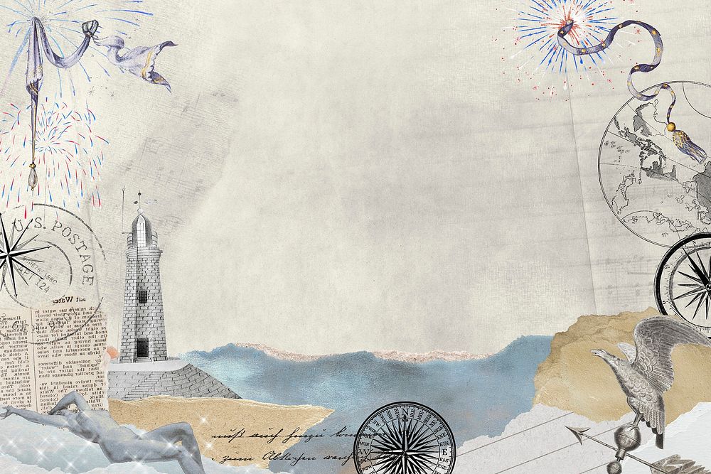 Beach travel border background, vintage | Premium Photo - rawpixel